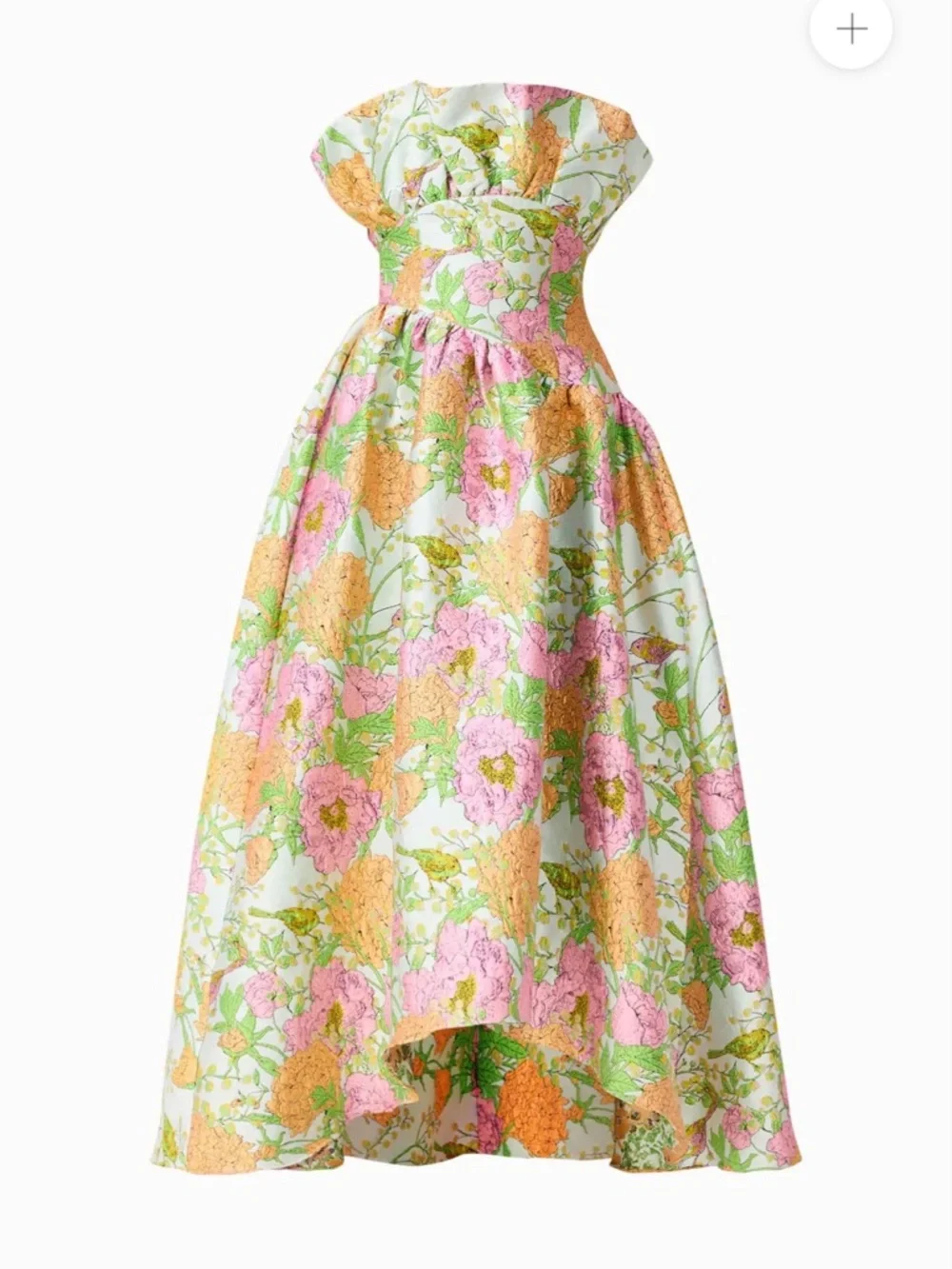 Elliatt | Dresses | Elliatt Laurel Green Floral Jacquard Strapless ...